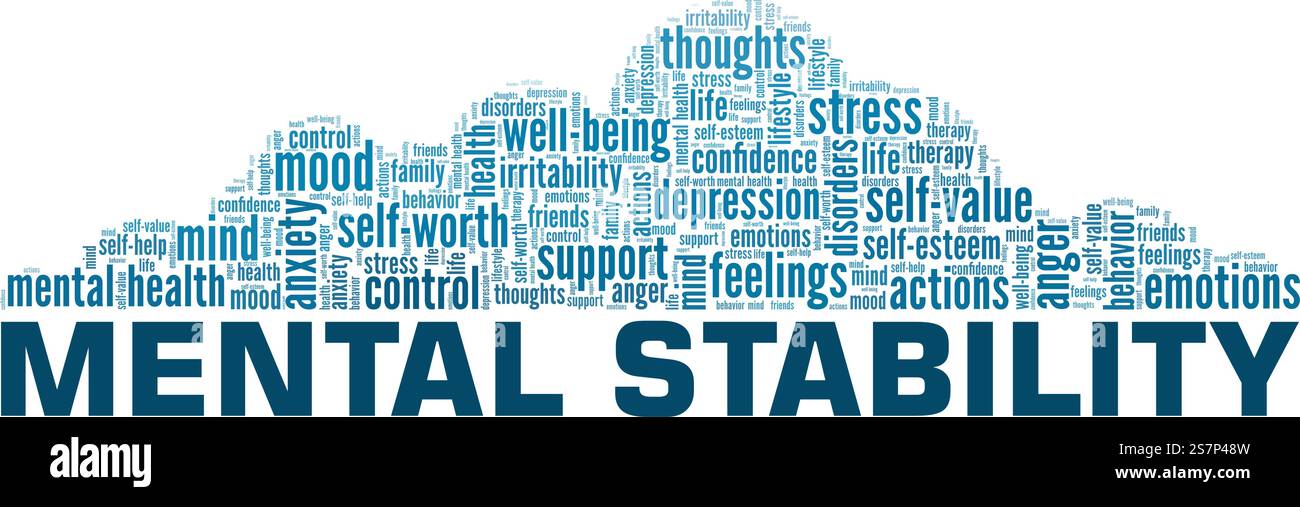 Mental Stability conceptual vector illustration word cloud isolated on ...