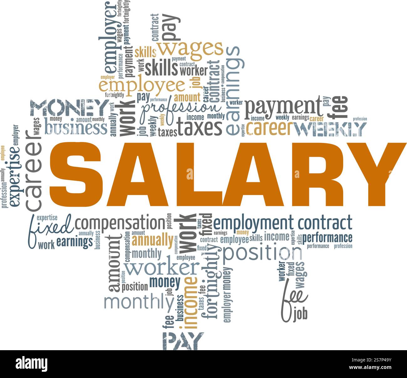 Salary word cloud conceptual design isolated on white background Stock ...