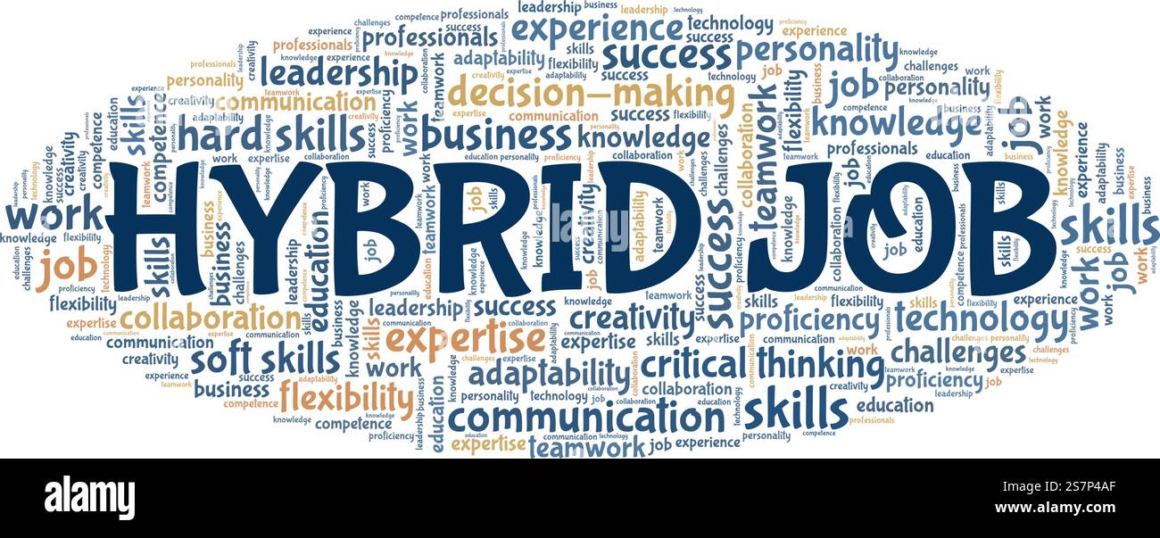 Hybrid Job conceptual vector illustration word cloud isolated on white ...