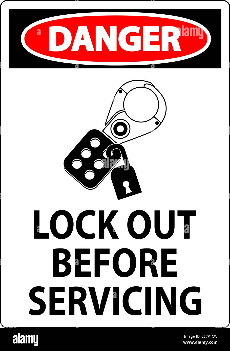 Danger Sign, Lock Out Before Servicing Stock Vector Image & Art - Alamy