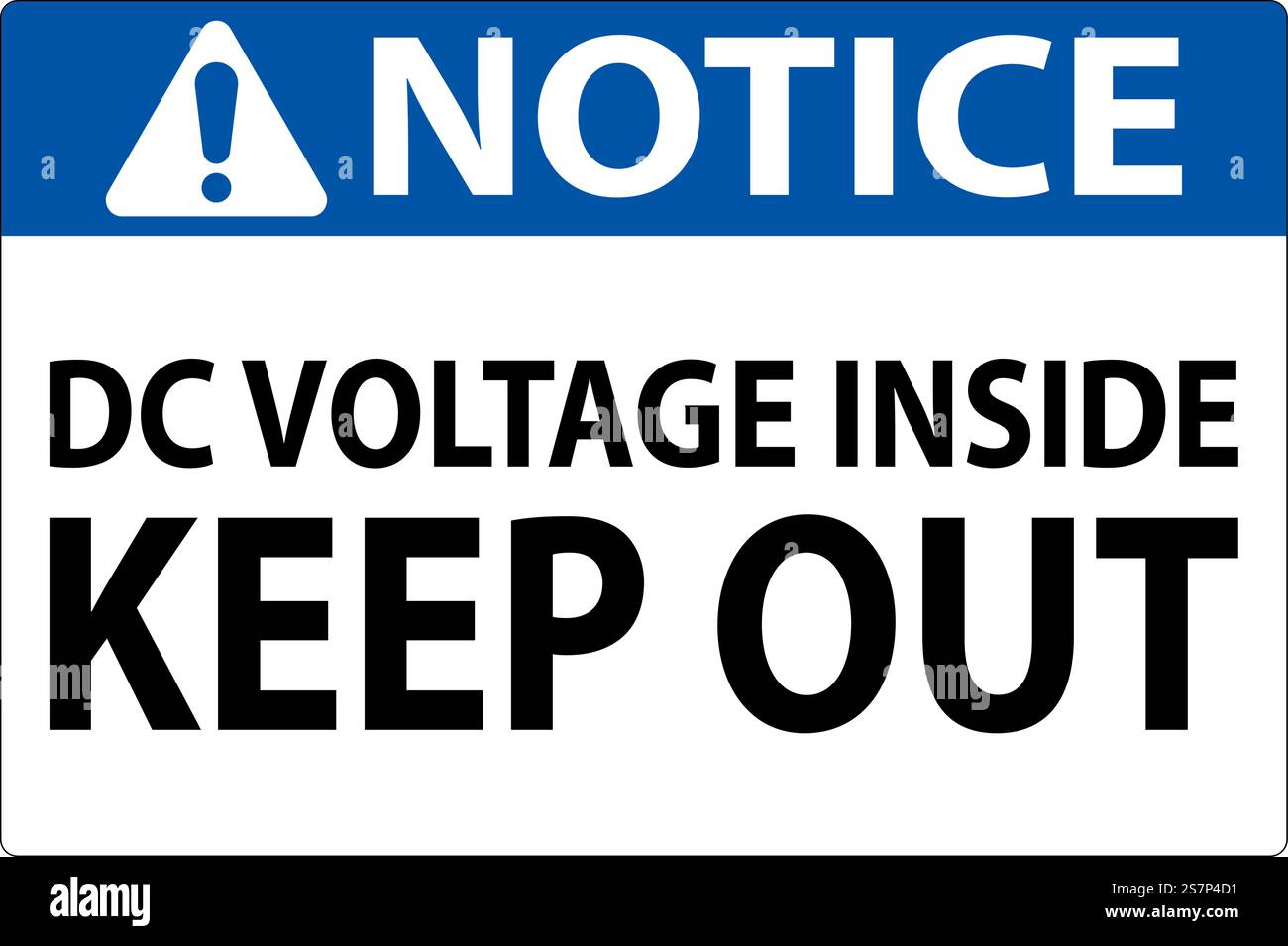 Notice Keep Out Sign, DC Voltage Inside Keep Out Stock Vector Image ...