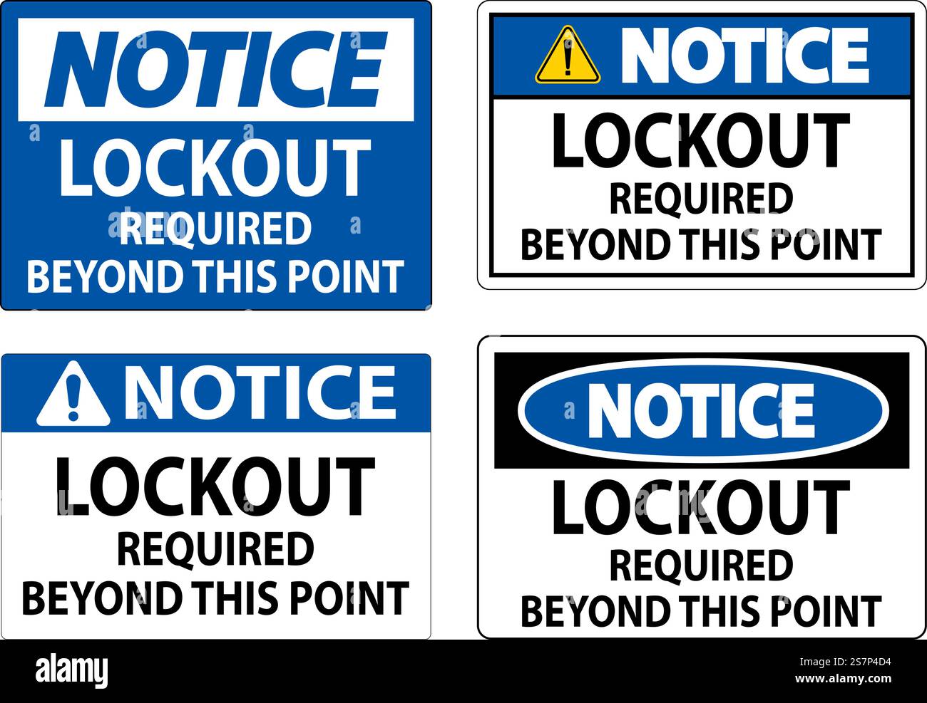 Notice Sign, Lockout Required Beyond This Point Stock Vector Image ...