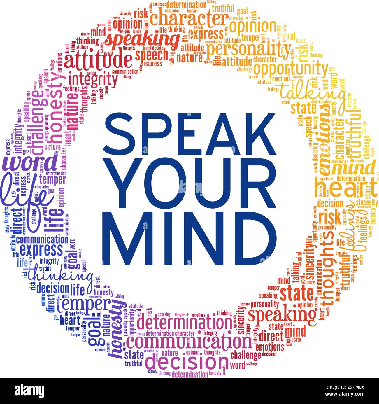 Speak Your Mind conceptual vector illustration word cloud isolated on ...