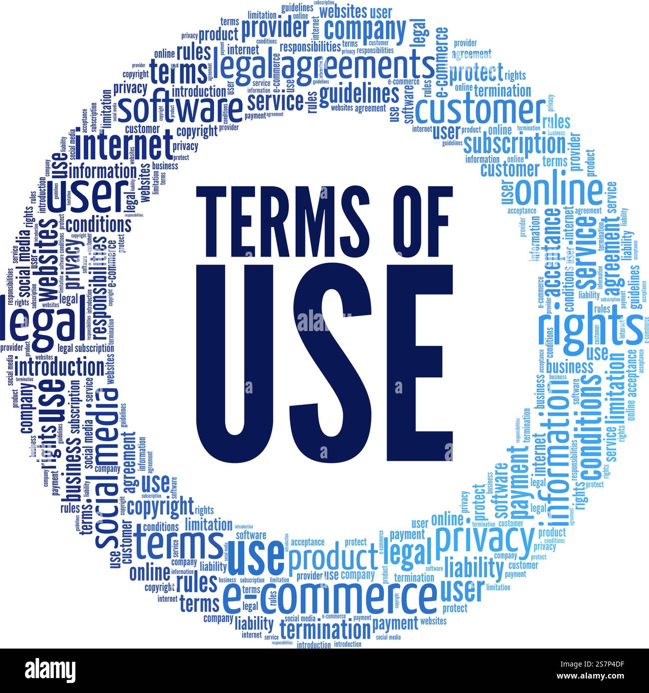 TOU - Terms of Use conceptual vector illustration word cloud isolated ...