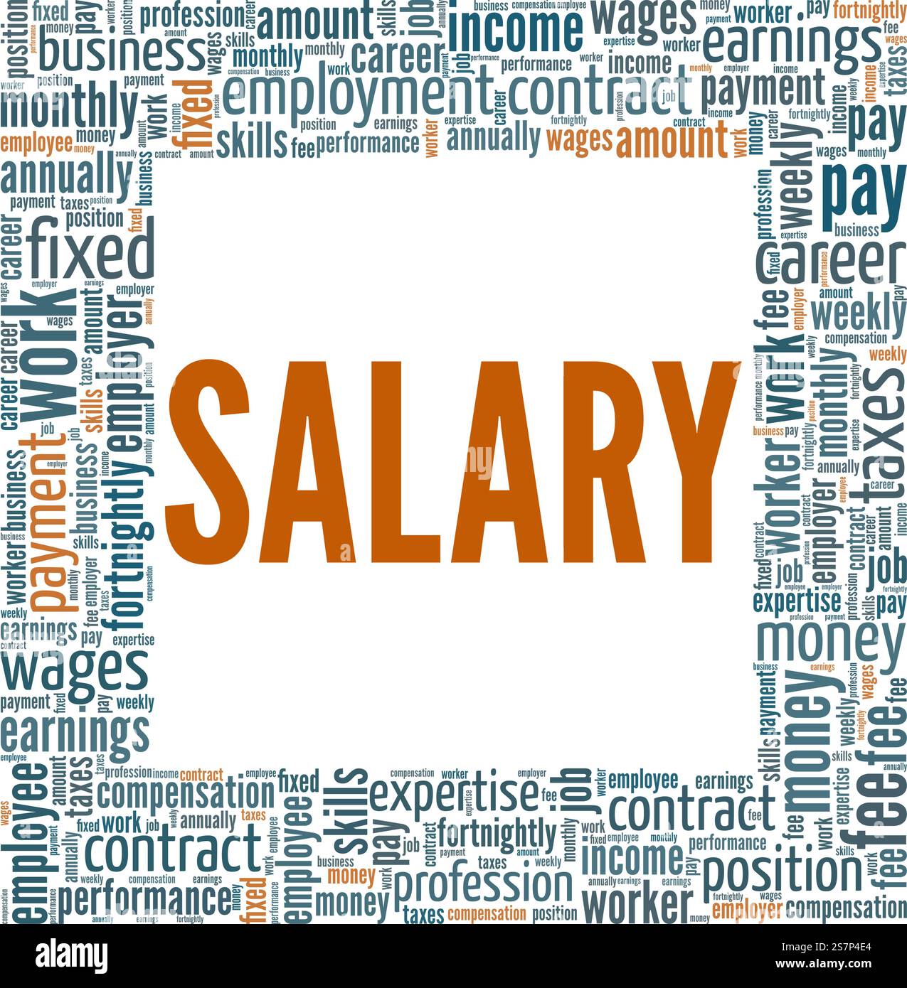 Salary word cloud conceptual design isolated on white background Stock ...