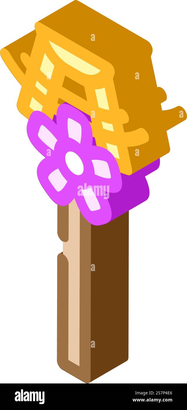 gohei wand shintoism isometric icon vector. gohei wand shintoism sign ...