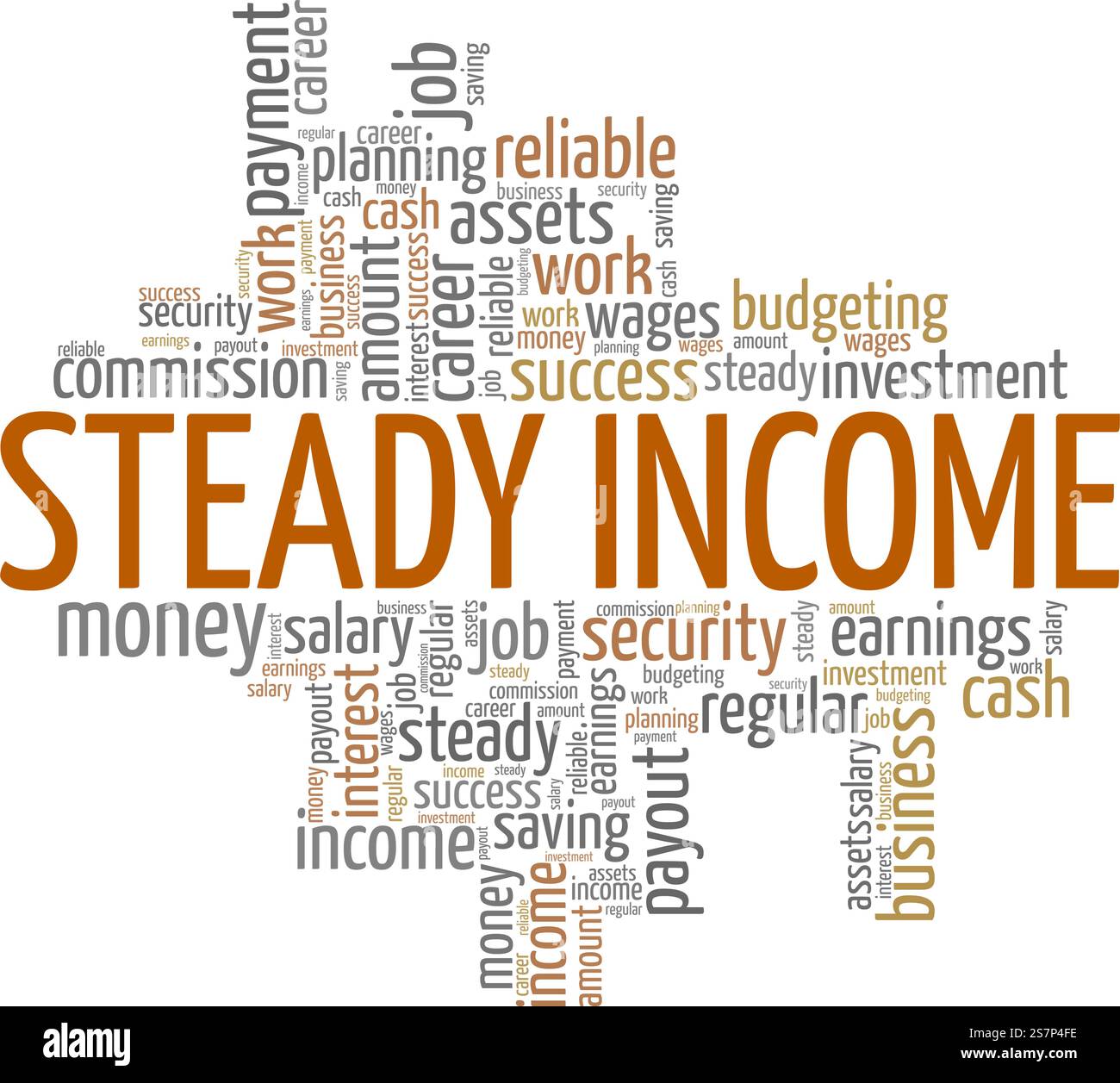 Steady Income conceptual vector illustration word cloud isolated on ...