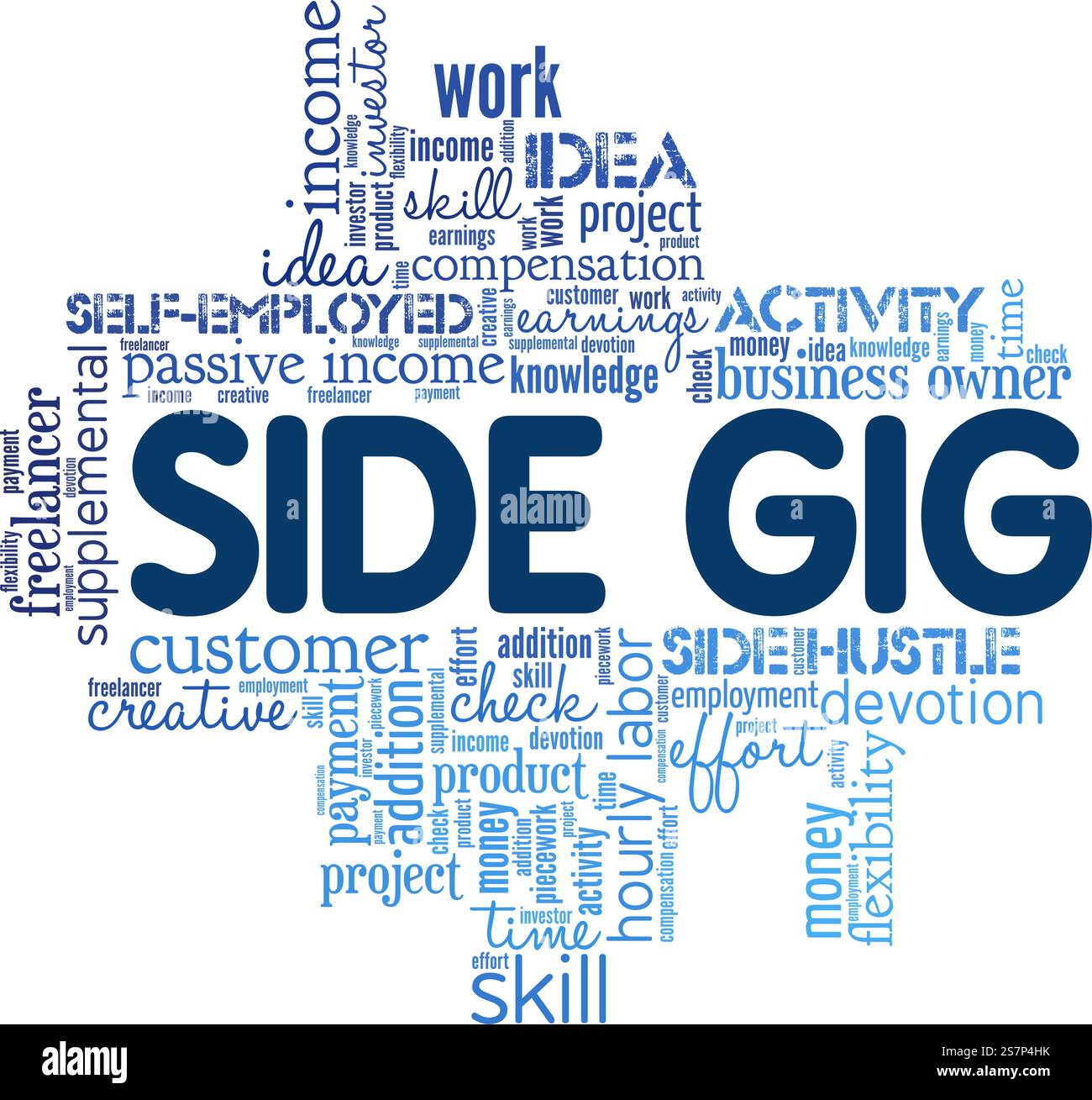 Side Gig conceptual vector illustration word cloud isolated on white ...