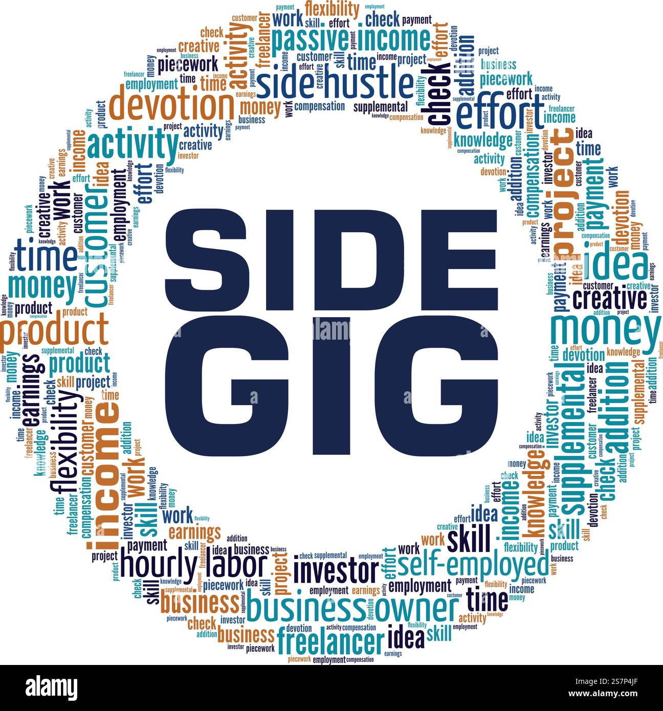 Side Gig conceptual vector illustration word cloud isolated on white ...