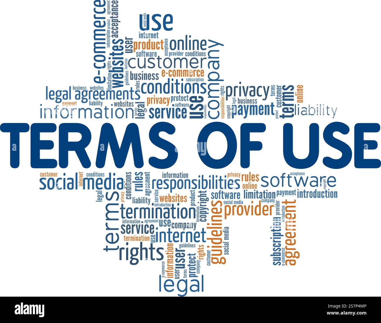 TOU - Terms of Use conceptual vector illustration word cloud isolated ...