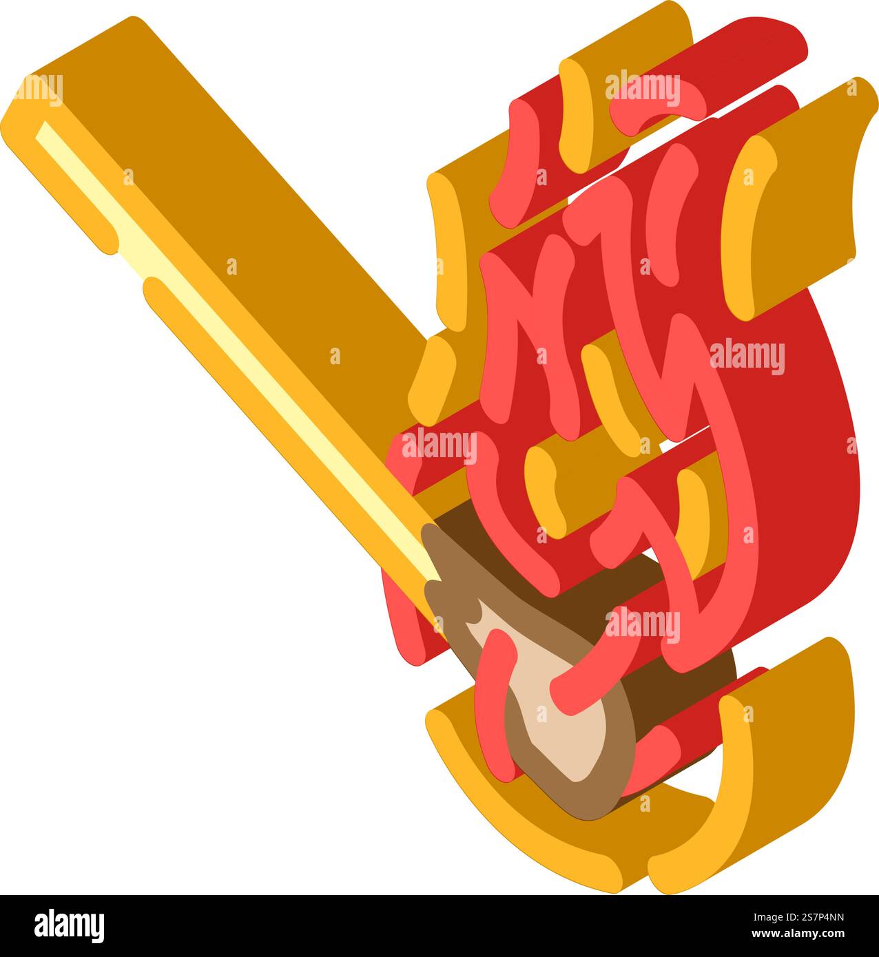 burning matchstick isometric icon vector. burning matchstick sign ...