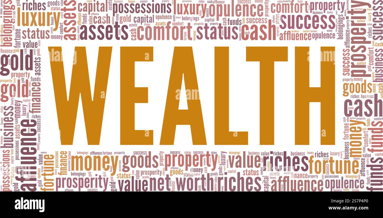 Wealth conceptual vector illustration word cloud isolated on white ...