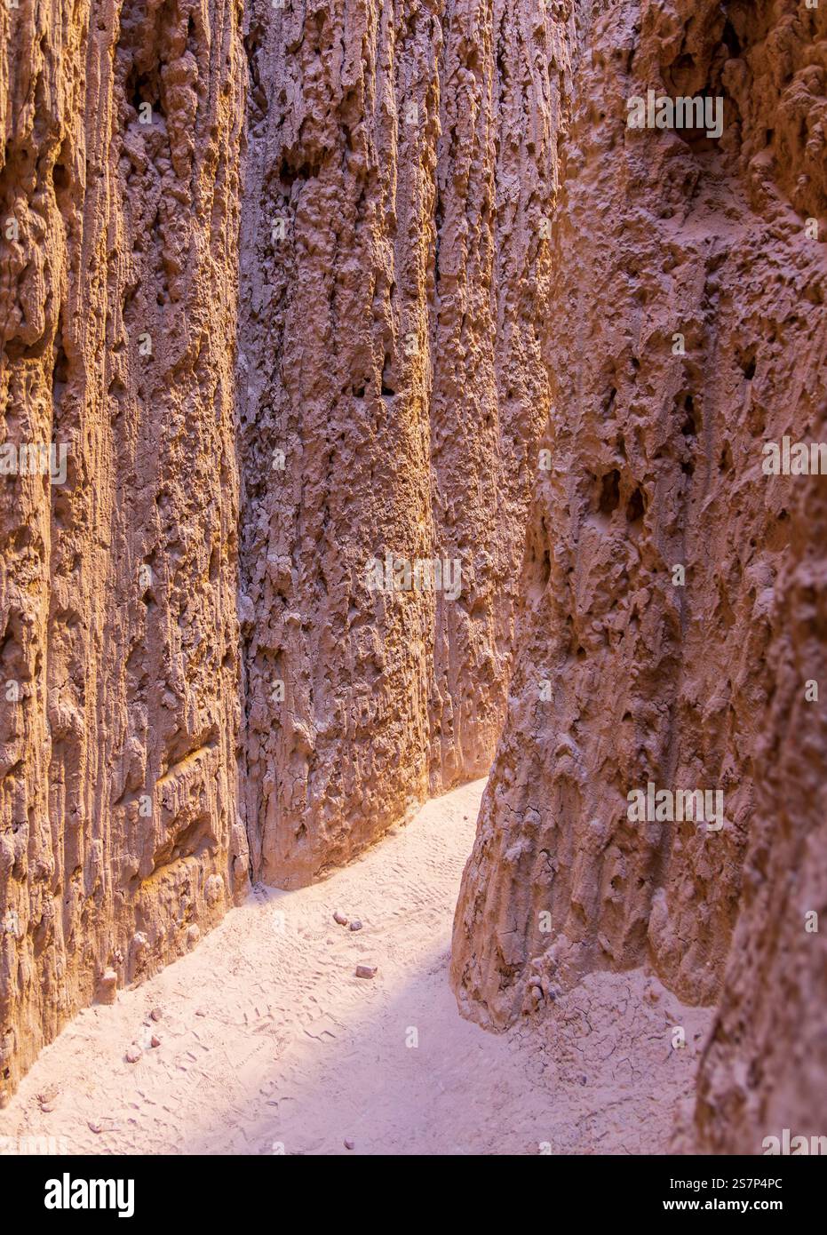Spectacular view of the volcanic clay formations at Cathedral Gorge State Park, Nevada Stock ...