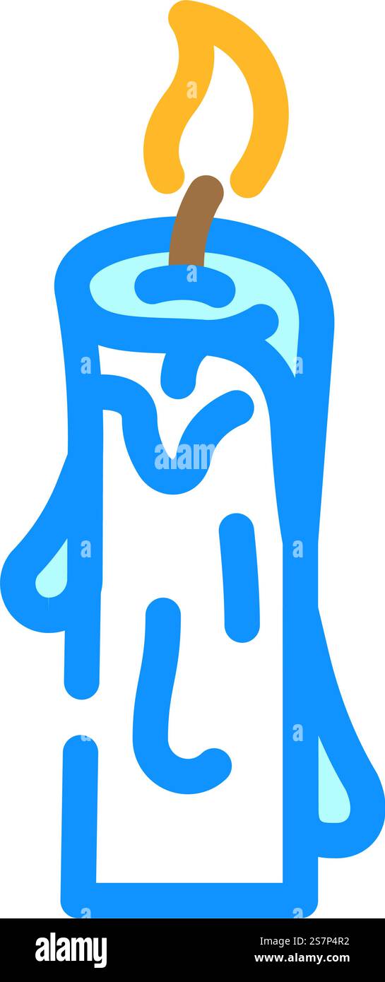 burning candle color icon vector. burning candle sign. isolated symbol ...