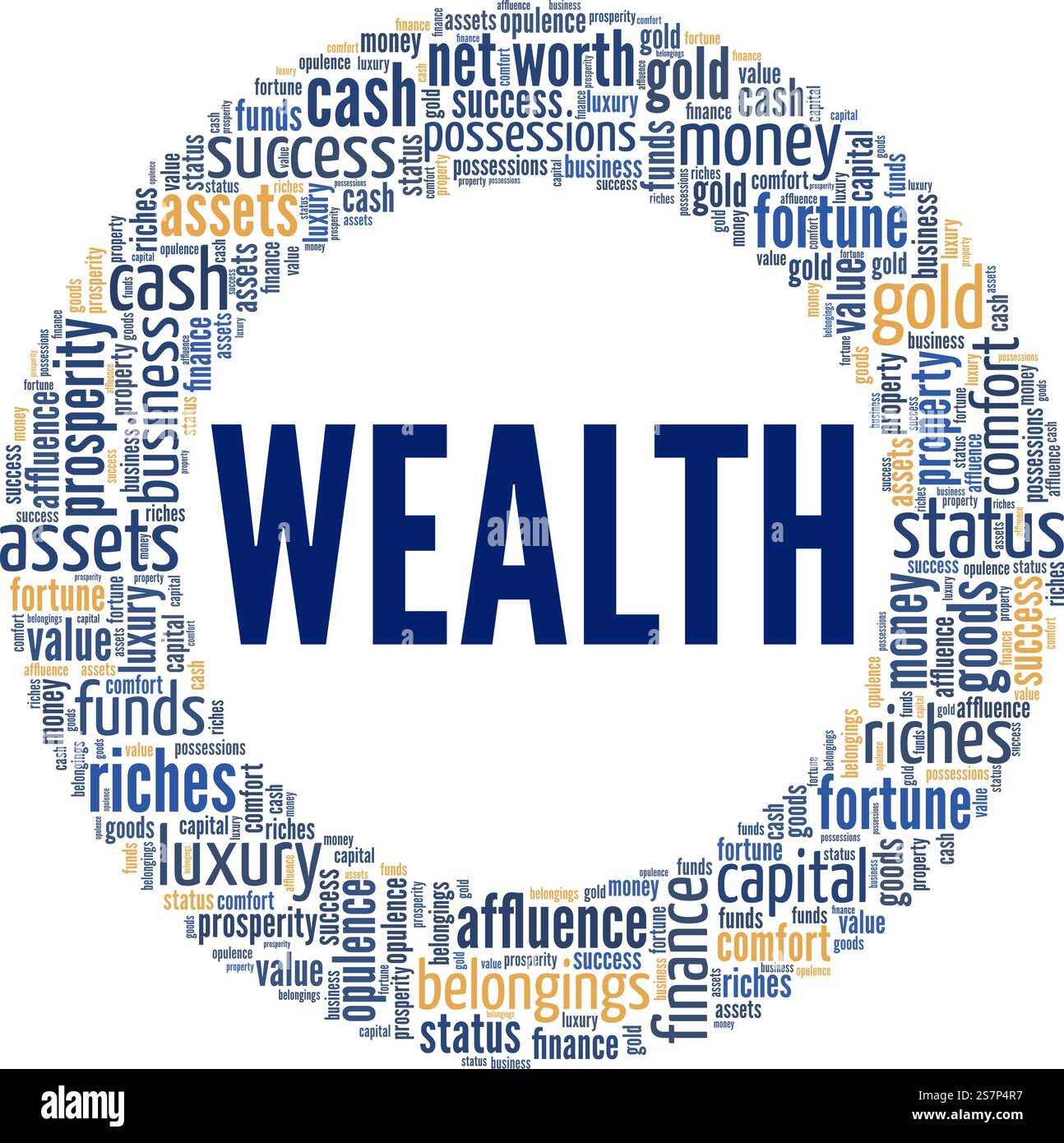 Wealth conceptual vector illustration word cloud isolated on white ...
