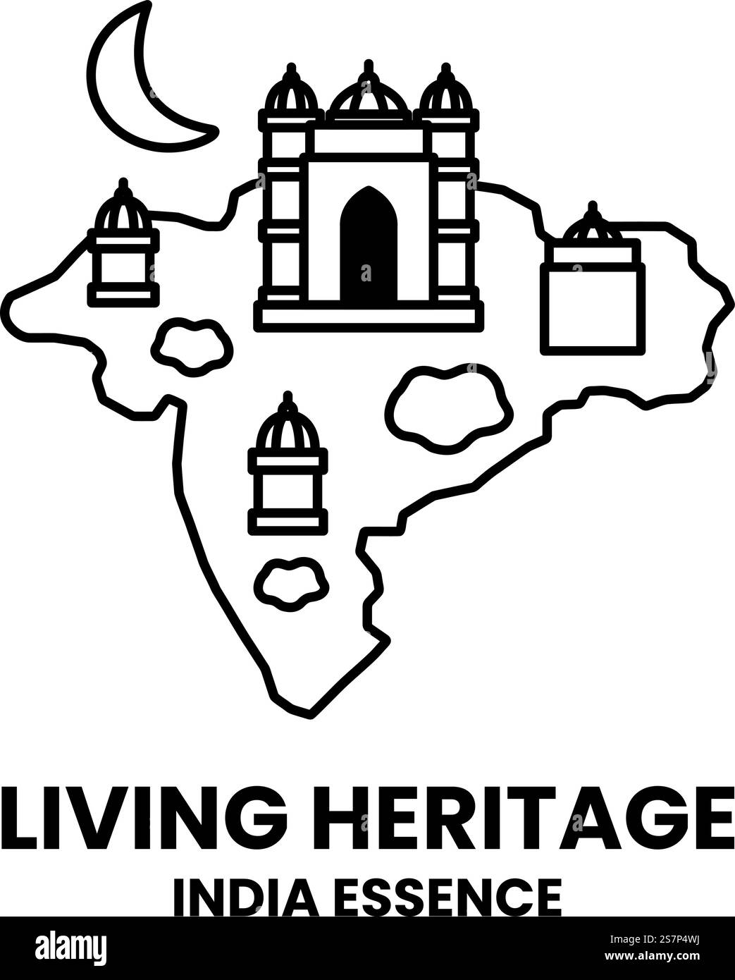 An illustration in the concept of Indian Tourism and Culture in line ...