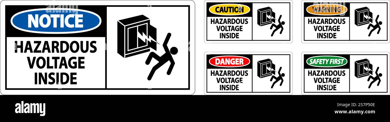 Danger Sign Hazardous Voltage Inside Stock Vector Image & Art - Alamy