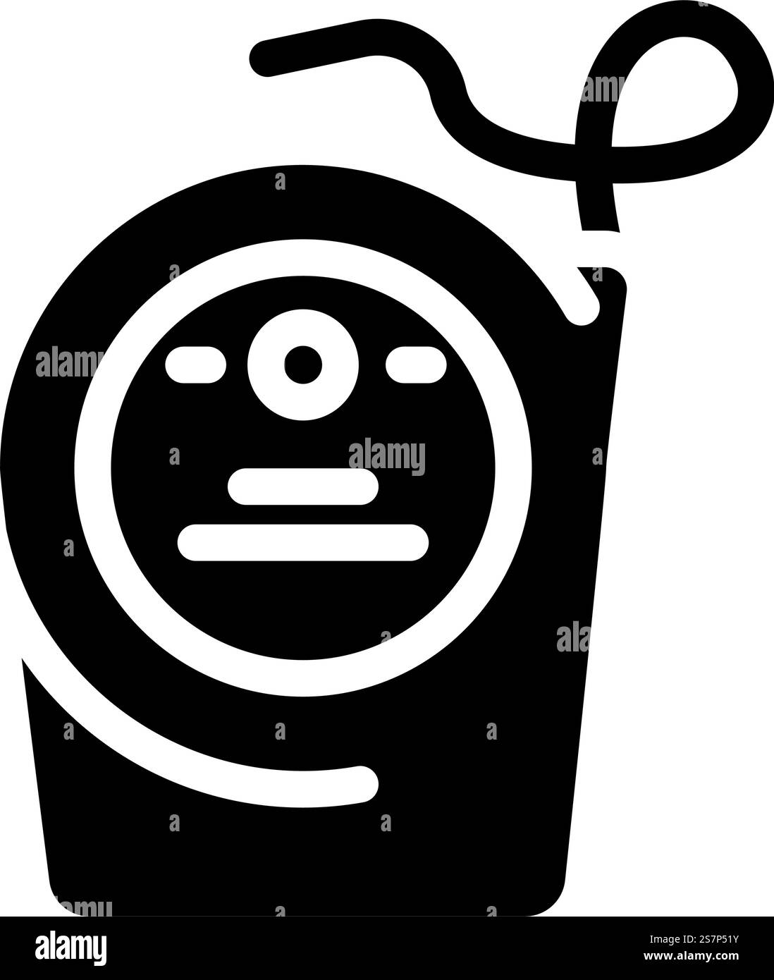 dental floss hygiene glyph icon vector. dental floss hygiene sign ...