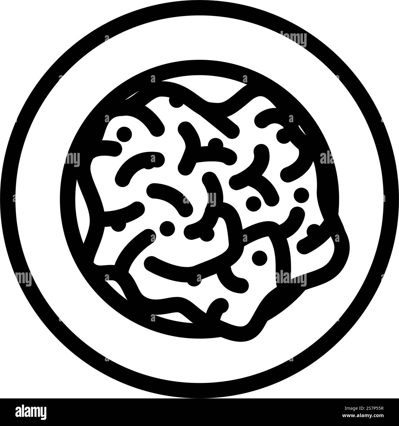 egg scramble line icon vector. egg scramble sign. isolated contour ...