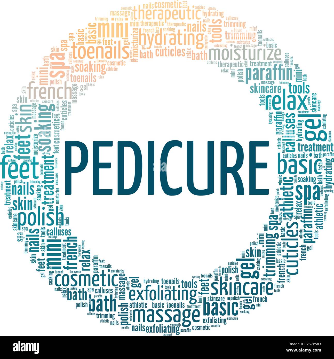Pedicure word cloud conceptual design isolated on white background ...