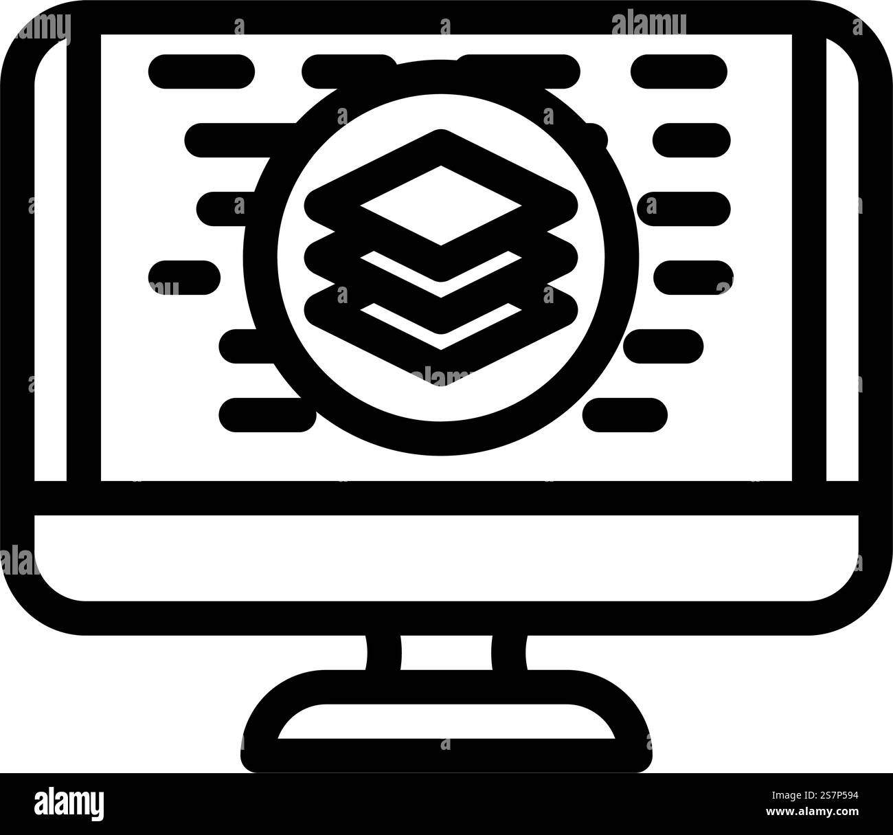 full stack development software line icon vector. full stack ...