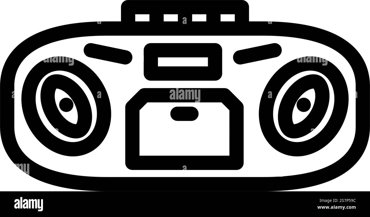 boombox retro music line icon vector. boombox retro music sign ...