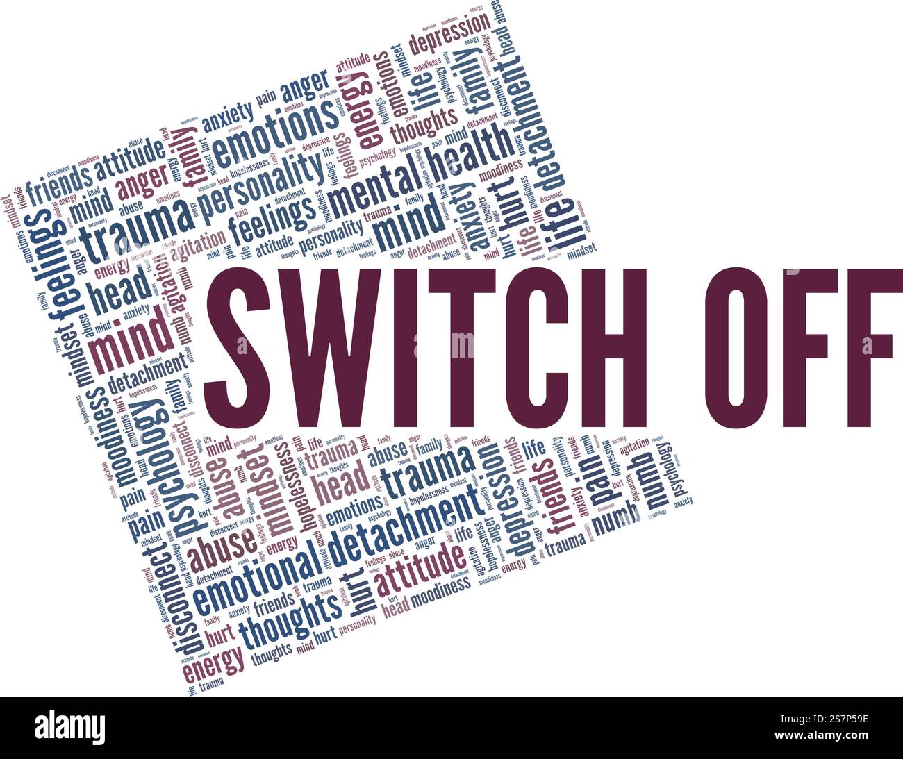 Switch Off conceptual vector illustration word cloud isolated on white ...