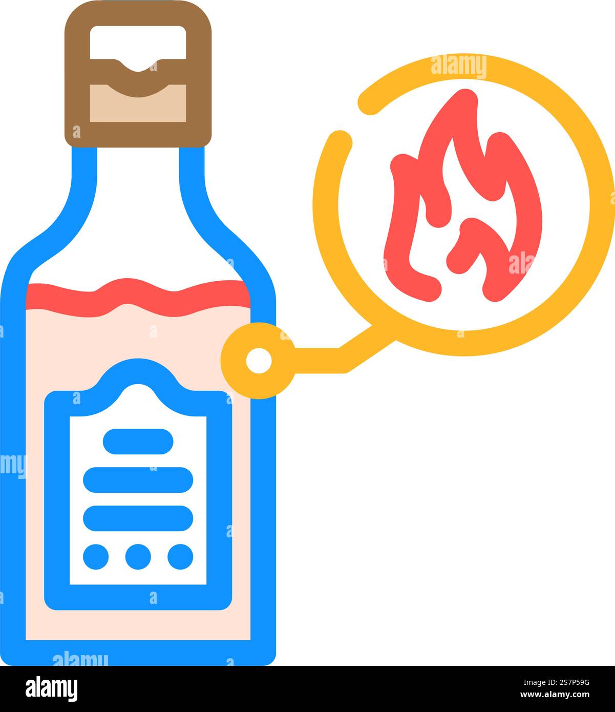 hot sauce bottle color icon vector. hot sauce bottle sign. isolated ...