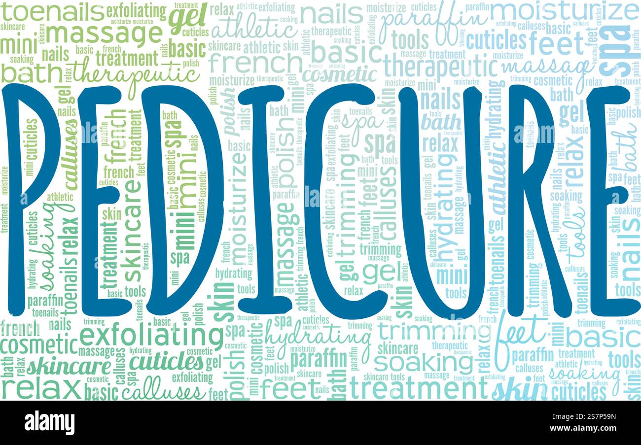 Pedicure word cloud conceptual design isolated on white background ...