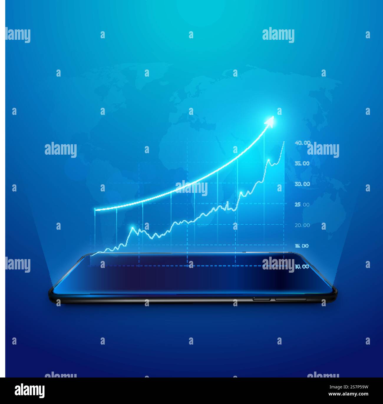 Development to success concept. Infographic with vector 3d phone ...