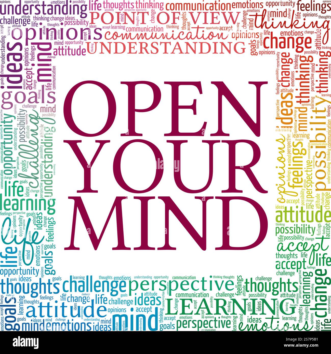 Open Your Mind conceptual vector illustration word cloud isolated on ...