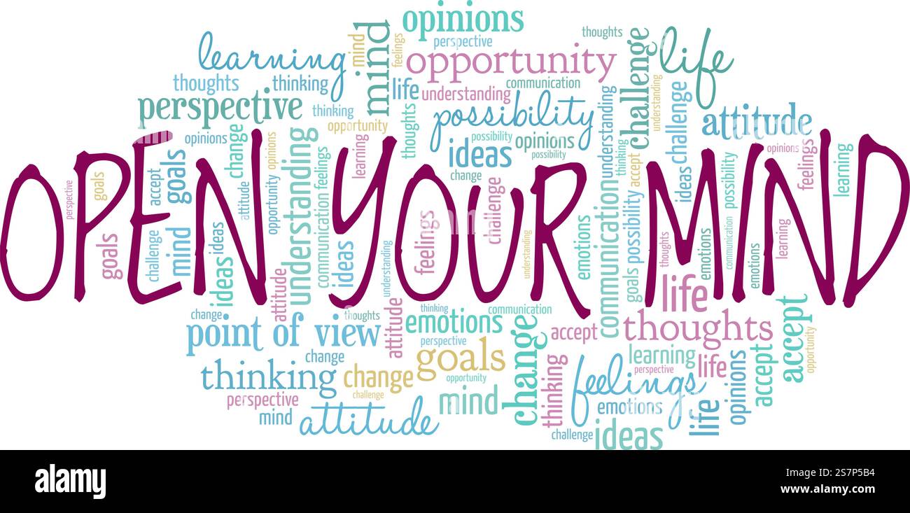 Open Your Mind conceptual vector illustration word cloud isolated on ...
