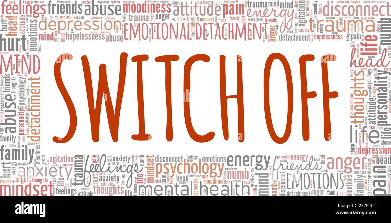 Switch Off conceptual vector illustration word cloud isolated on white ...