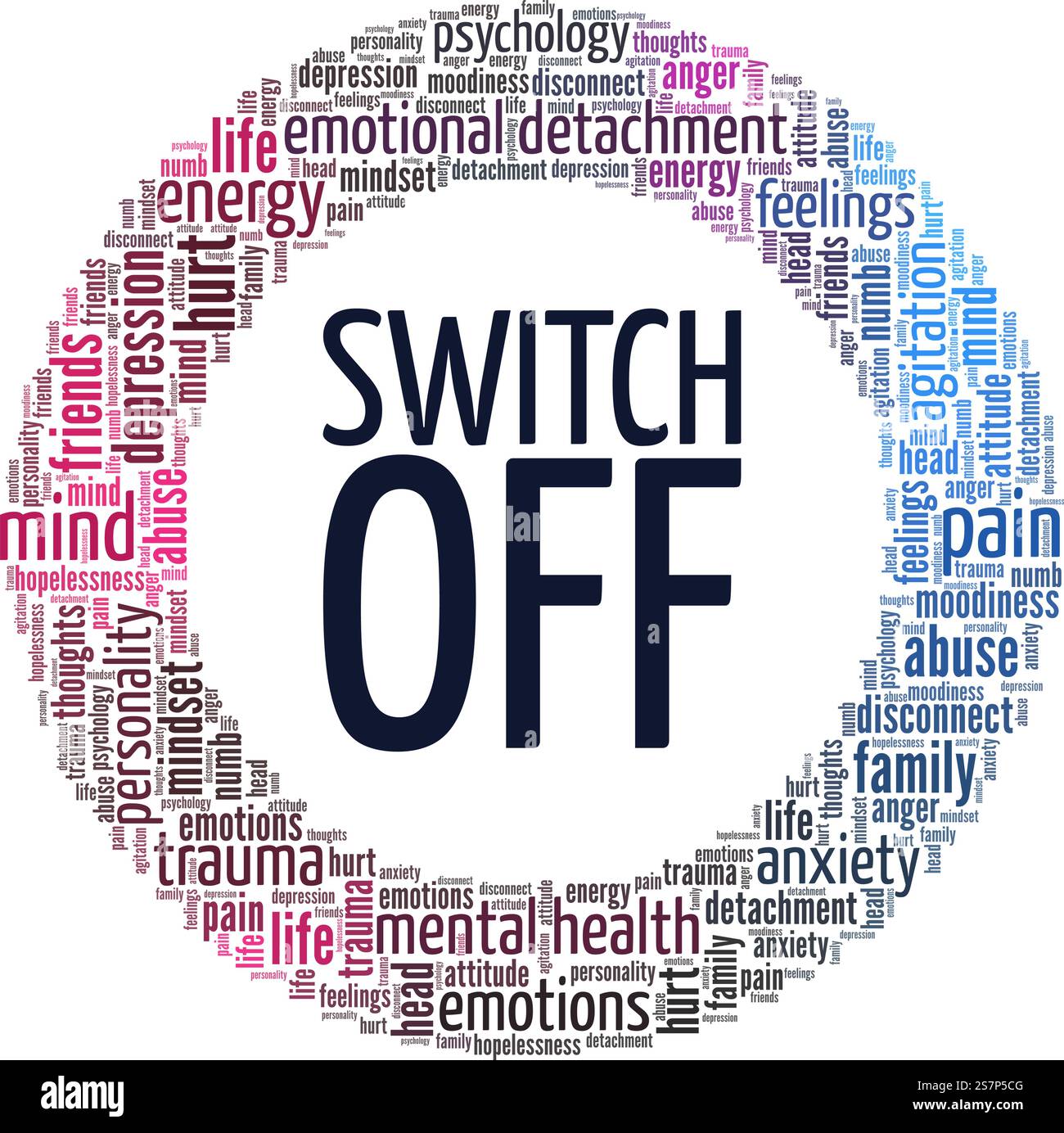 Switch Off conceptual vector illustration word cloud isolated on white ...