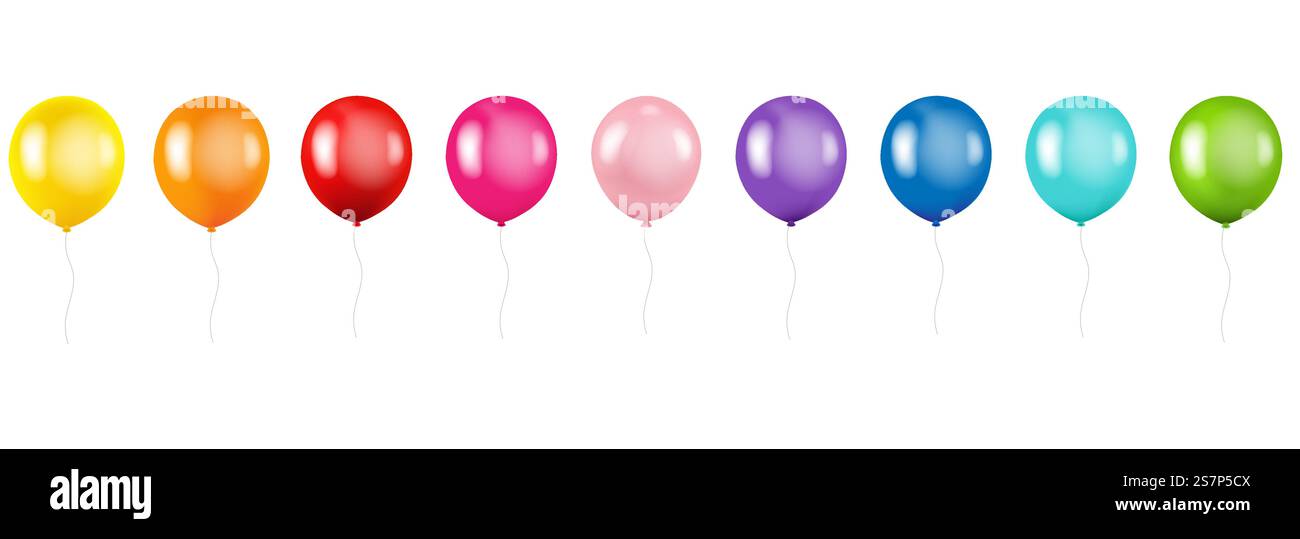 Big set bright balloons isolated with gradient mesh hi-res stock ...