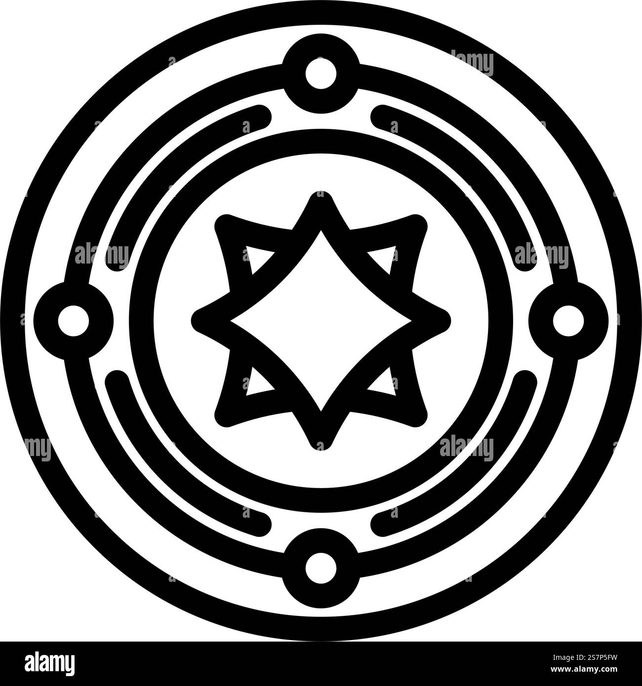 yata mirror shintoism line icon vector. yata mirror shintoism sign ...