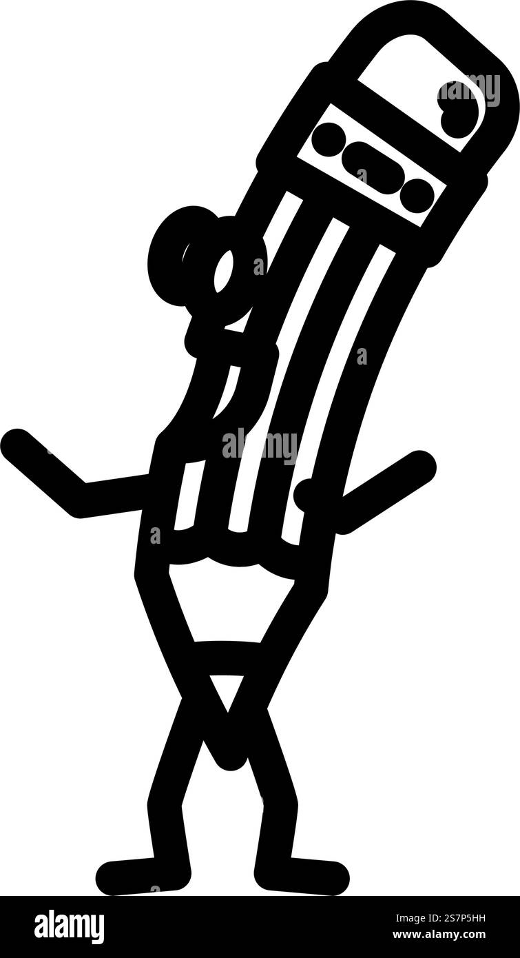 draw pen character line icon vector. draw pen character sign. isolated ...