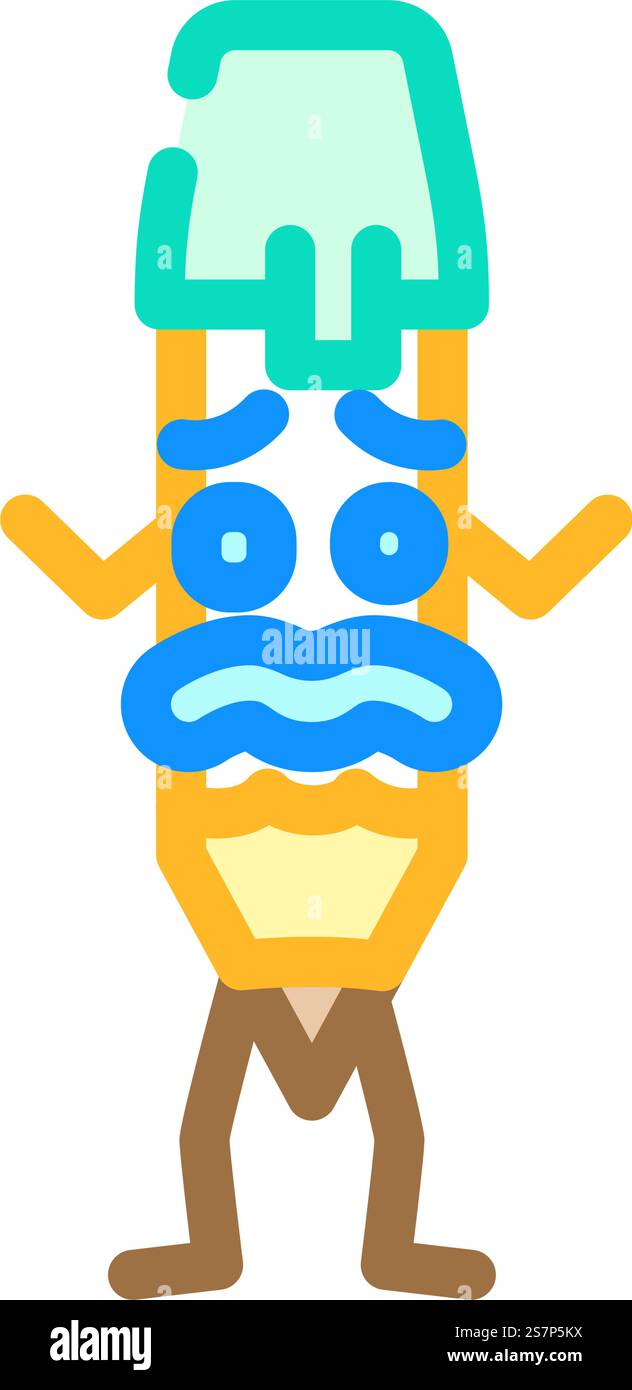 student pen character color icon vector. student pen character sign ...