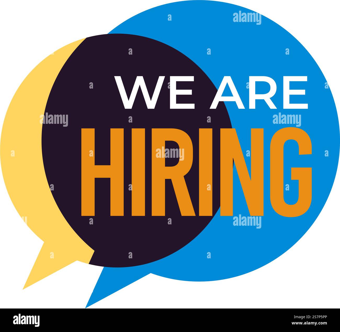Human resources icon with though or chat bubble and text we are hiring ...