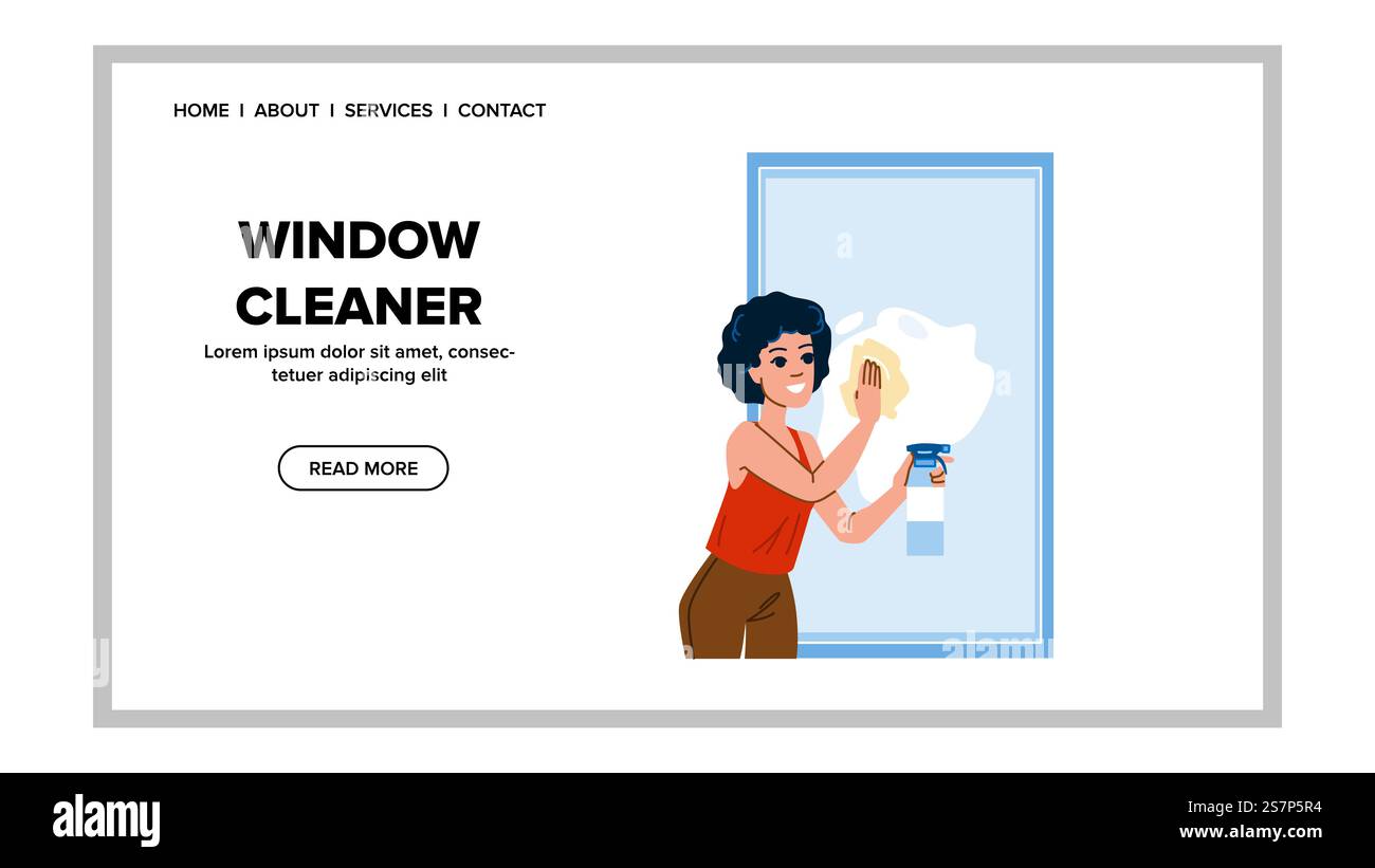 clean window cleaner vector. washer house, work water, squeegee wipe ...