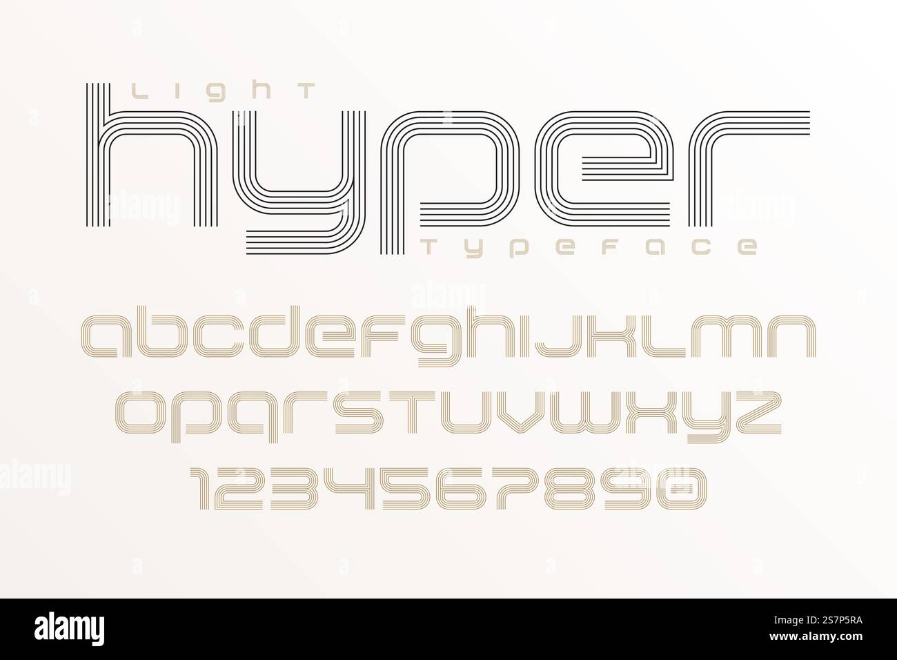 Plain display font art design, alphabet, letters and numbers.Vector ...