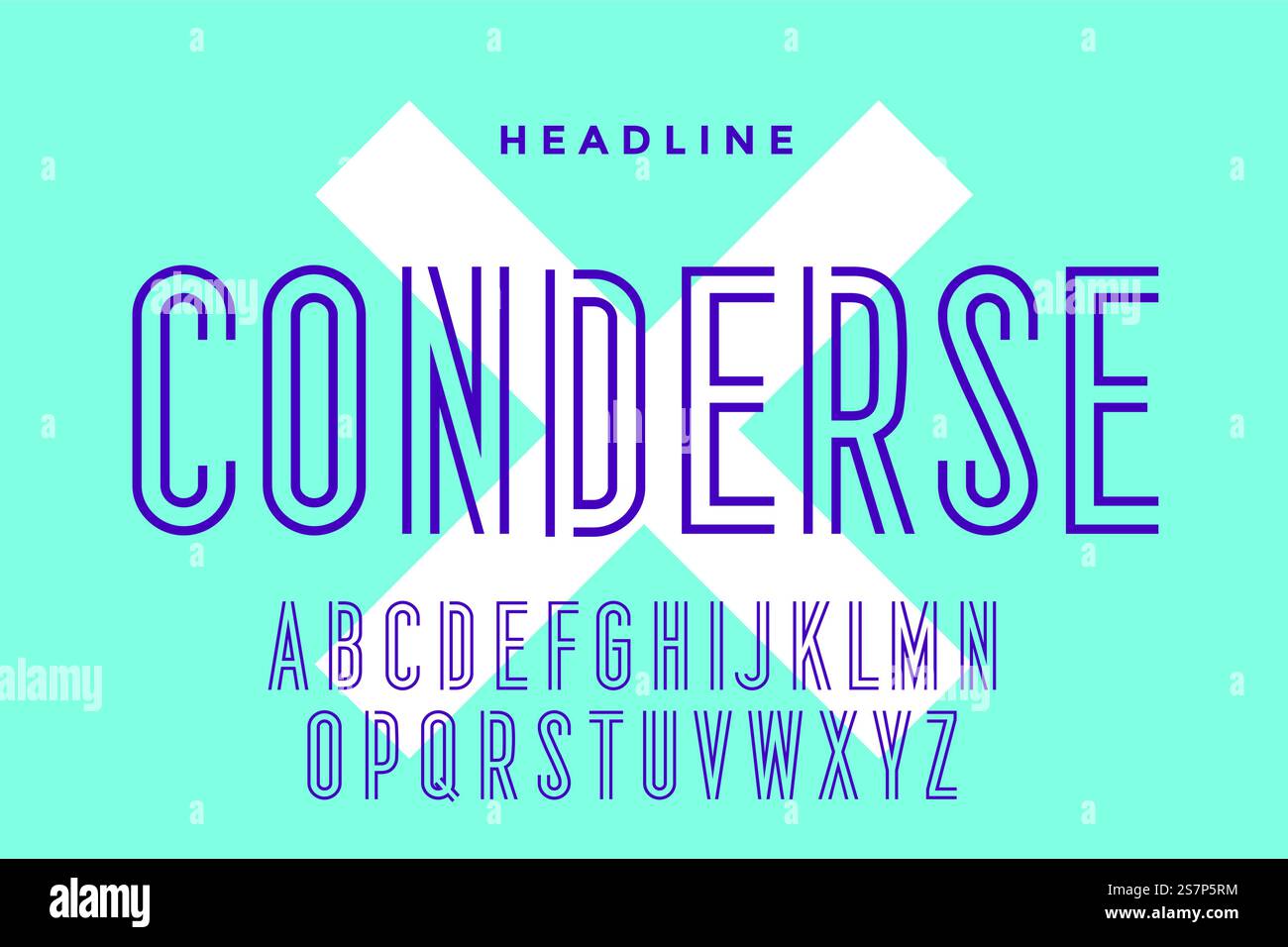 Line condensed alphabet and font. Condensed thin uppercase outline ...