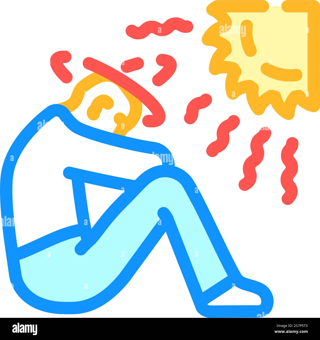 heat stroke color icon vector. heat stroke sign. isolated symbol ...