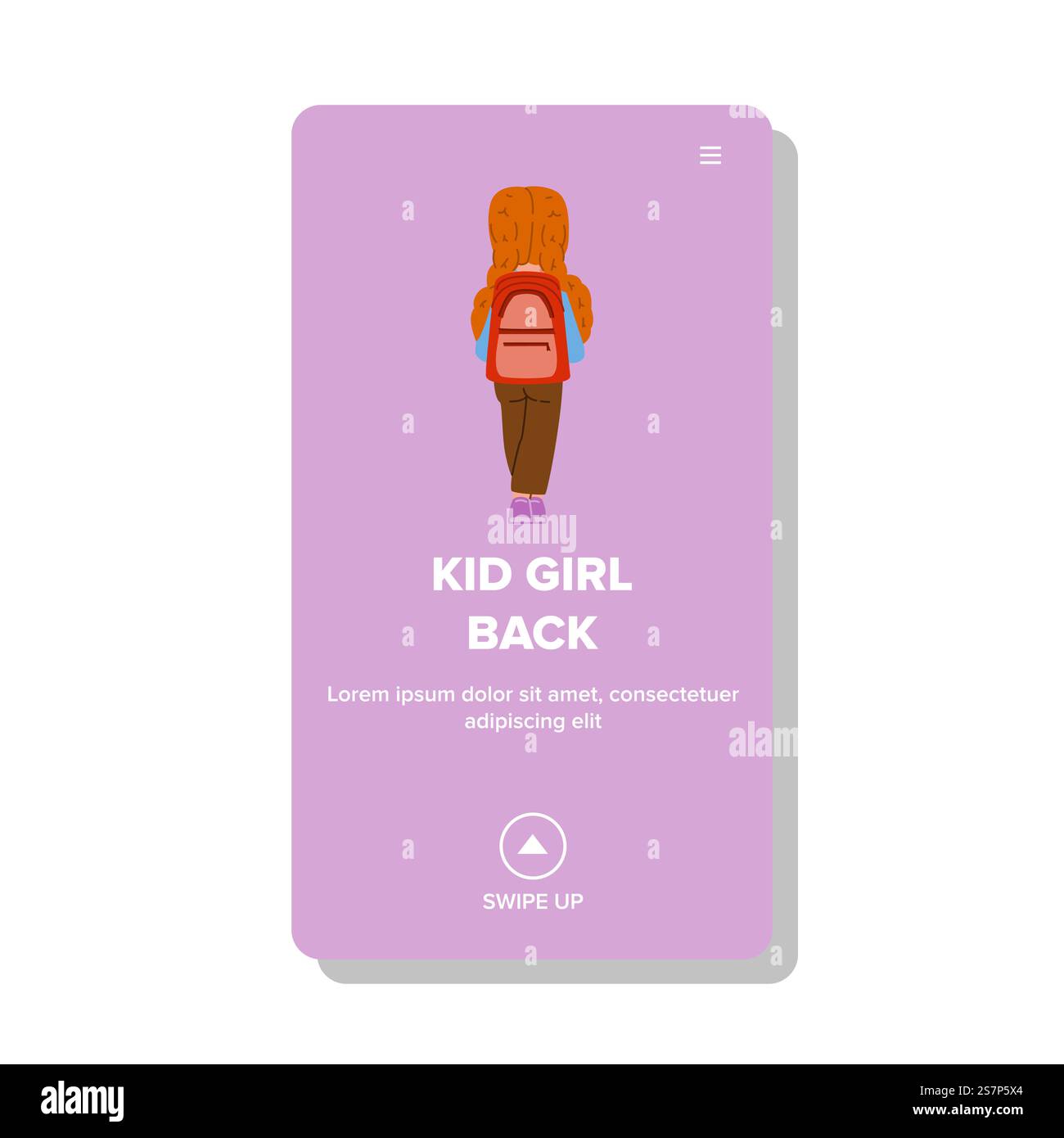 little kid girl back vector. student happy, family children, home pack ... little kid girl back vector. student happy, family children, home pack ...