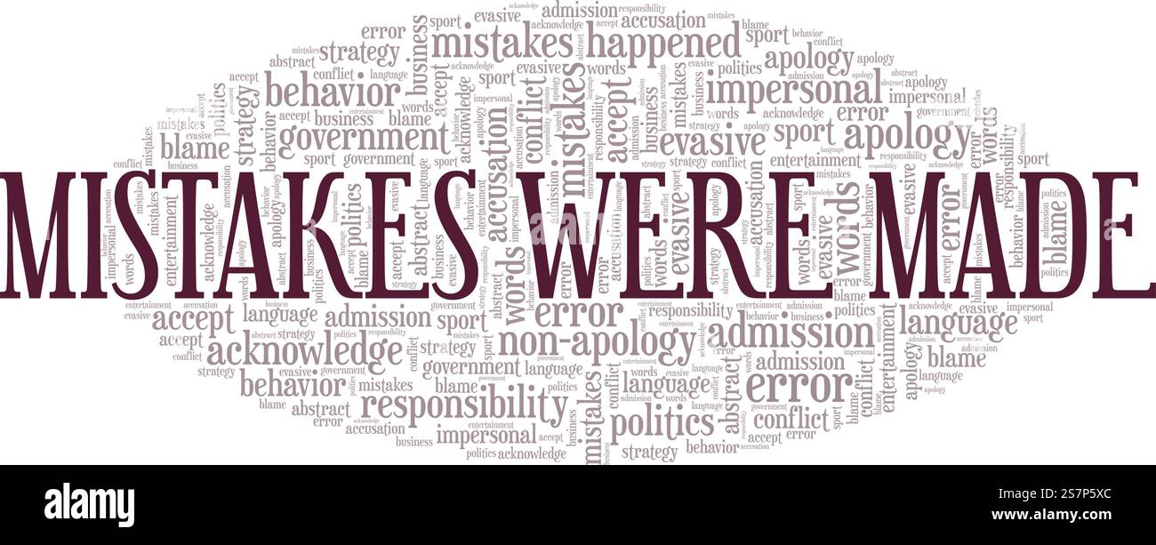 Mistakes Were Made conceptual vector illustration word cloud isolated ...