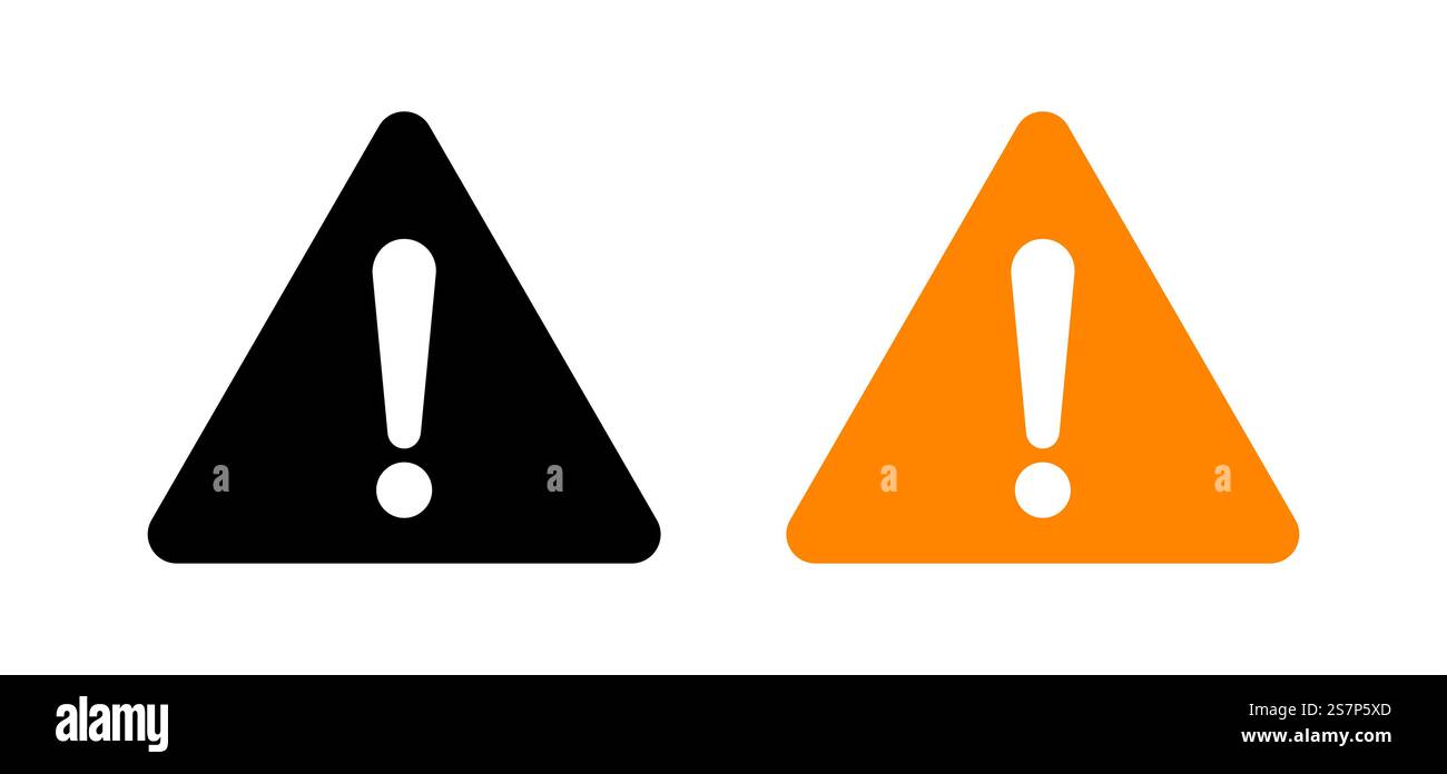 Attention sign, caution exclamation triangle icon, alert warning vector ...