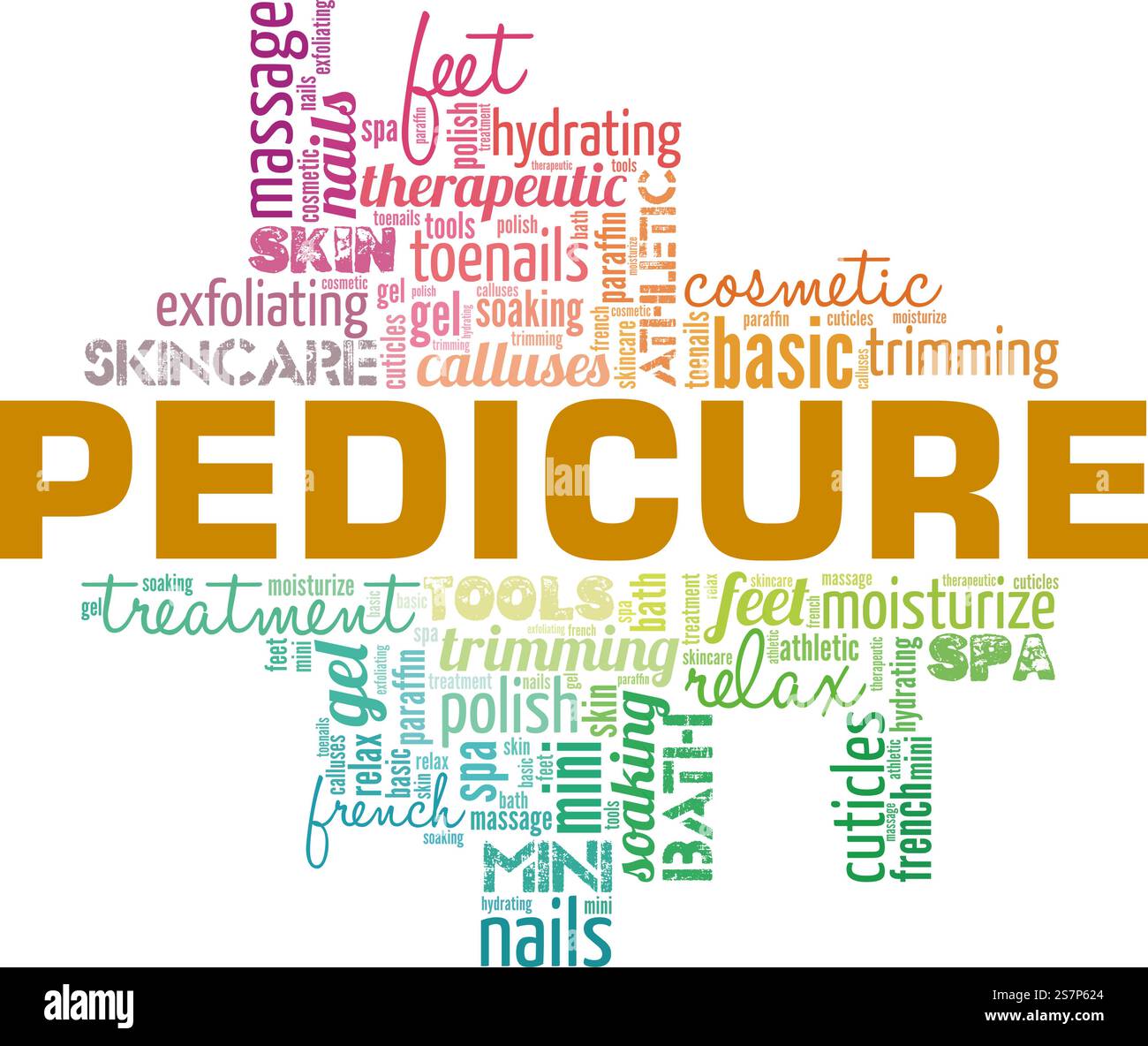 Pedicure word cloud conceptual design isolated on white background ...