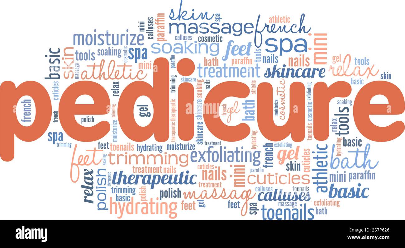 Pedicure word cloud conceptual design isolated on white background ...