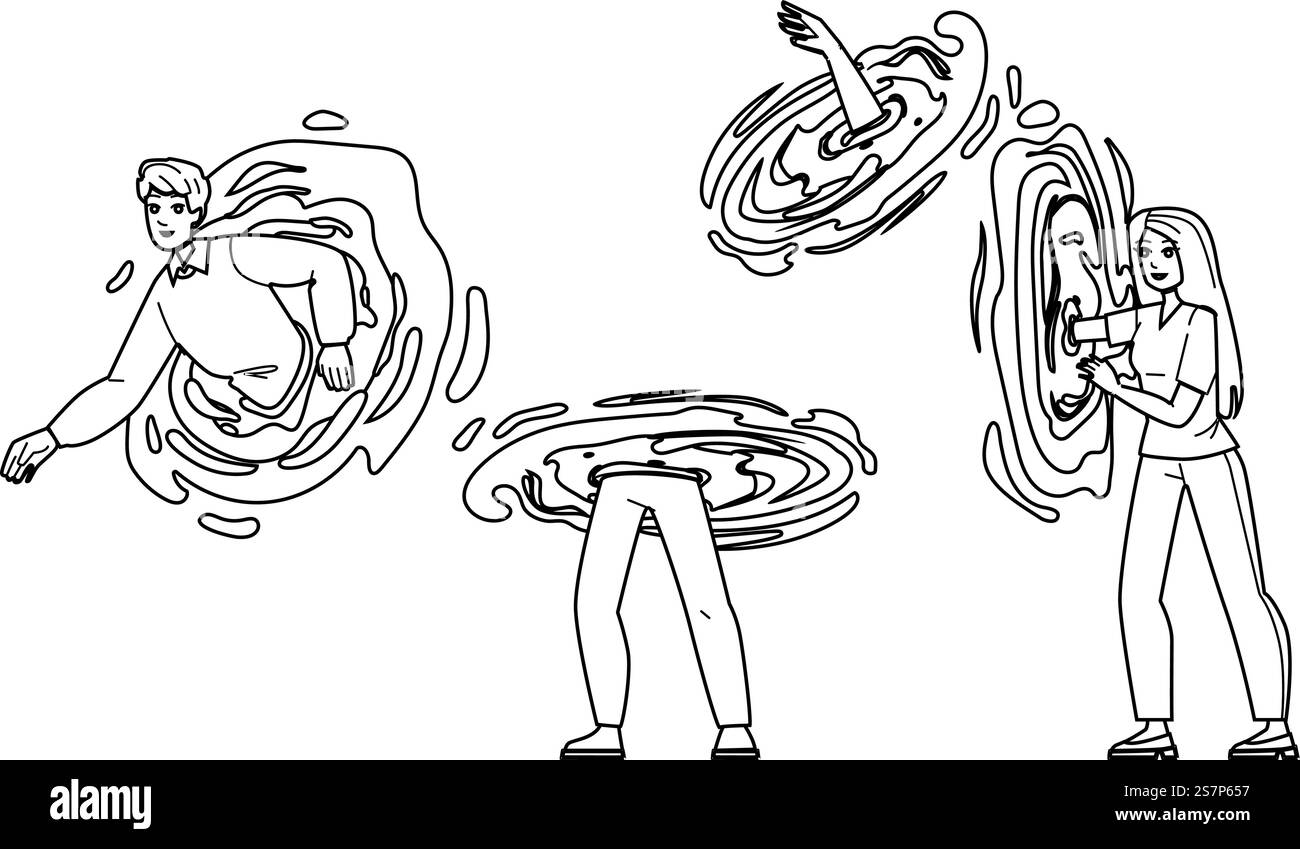 teleport portal vector. magic circle, effect hologram, energy game ...