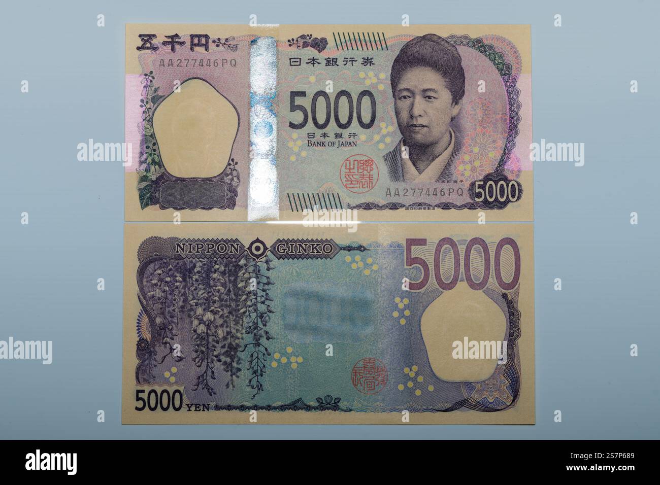 Taipei, Taiwan-January 20, 2025 Japanese 5000 yen banknote front and ...